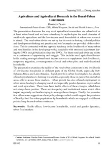 Agriculture and agricultural research in the rural-urban continuum ...