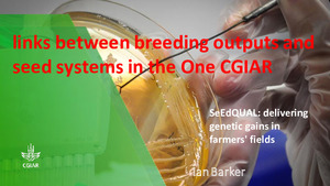 Links between breeding outputs and seed systems in the One CGIAR. SeEdQUAL: delivering genetic ...