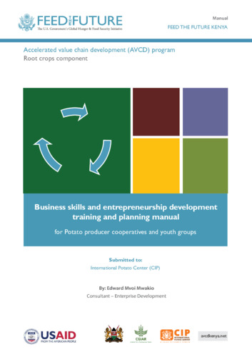 Business skills and entrepreneurship development training and planning ...