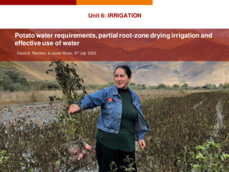 Unit 6: Potato water requirements, partial root-zone drying irrigation and effective use of ...